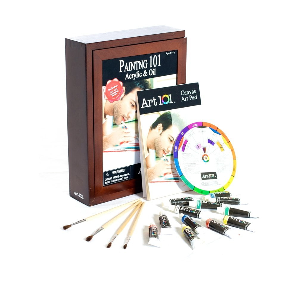 Art 101 Painting with Oils and Acrylics 101 in Wooden Case - Walmart.com