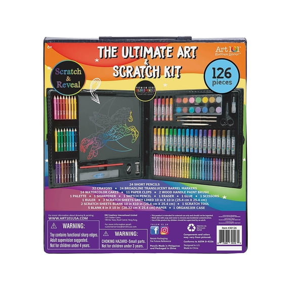 Art 101 Kids Painting & Drawing Activity Craft Kit with 126 Pieces for ...