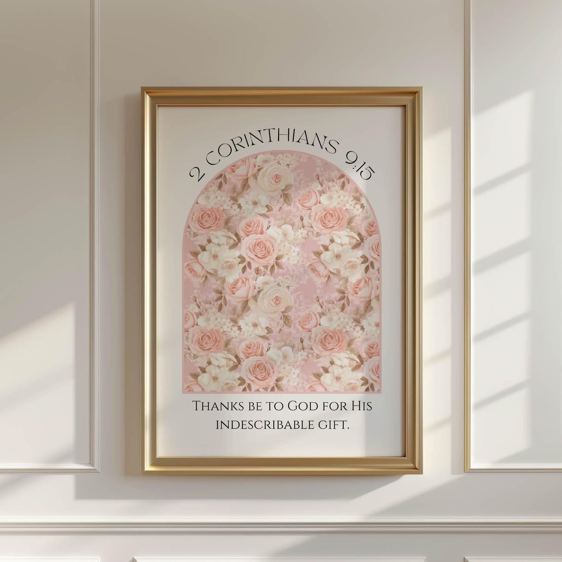 Art 2 Corinthians 915 Bible Verse Print Christian Wall Art Floral ...