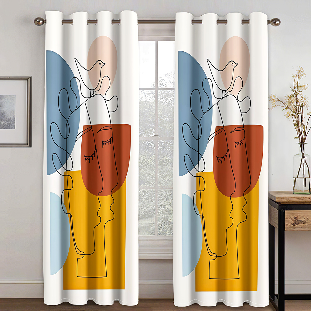 Art Abastract Colorful Morandi Artworks Kids Window Curtains Blinds For ...