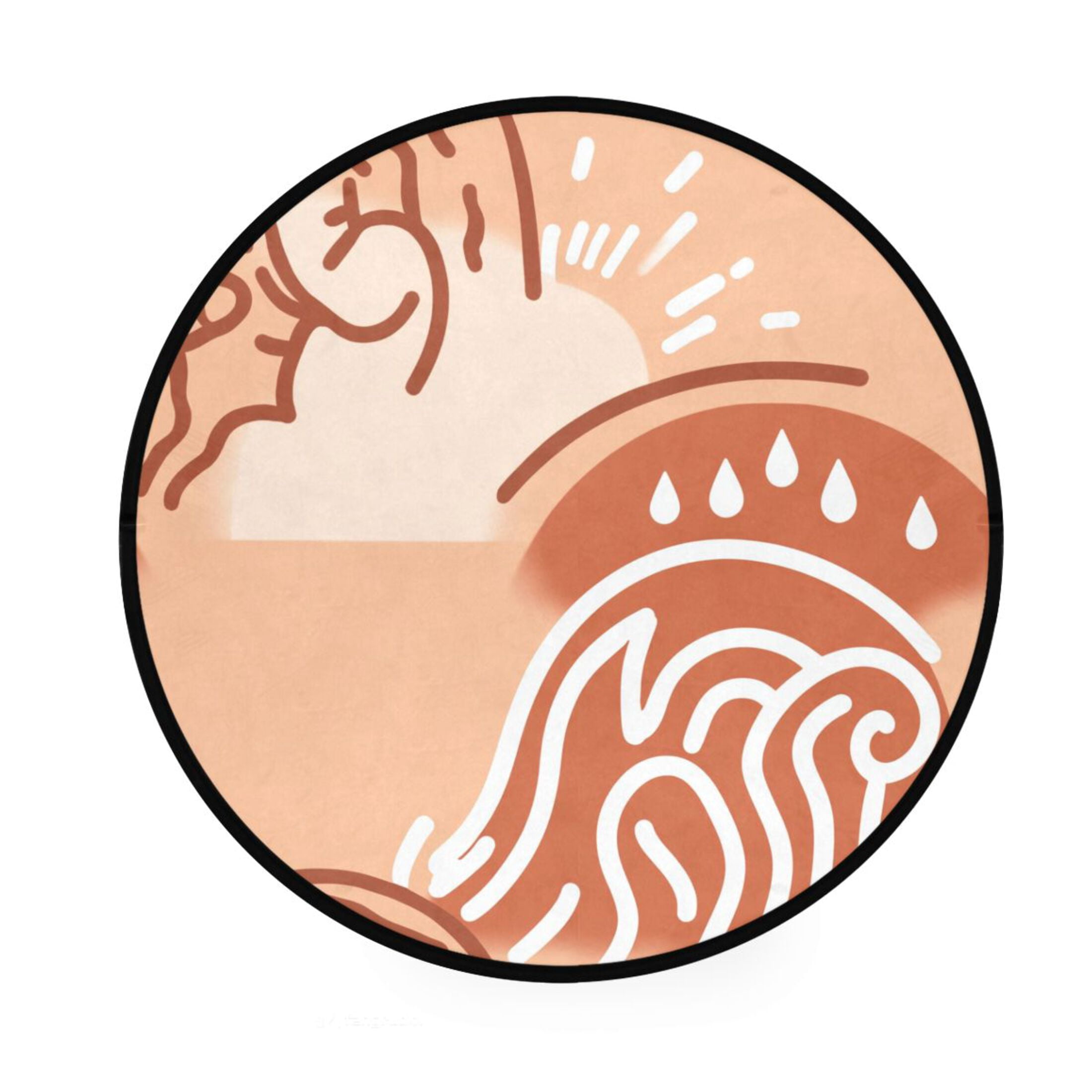 Art Abstract Design Memory Foam Bath Mat 36" Absorbent Rug with Non ...