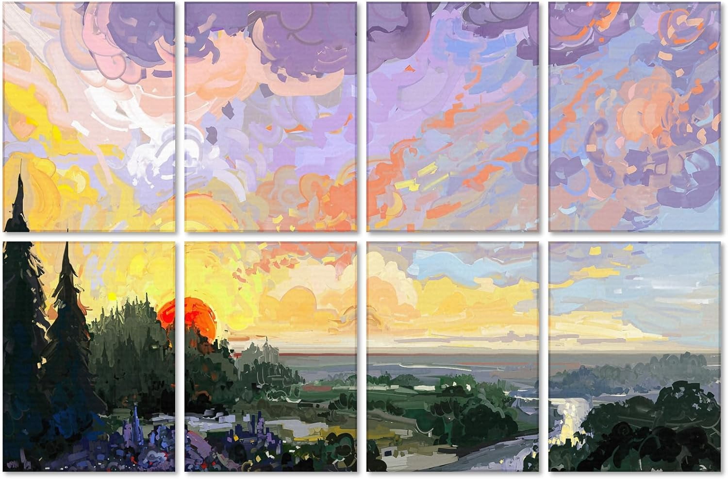 Art Acoustic Panels,48" x 32" Self-Adhesive Soundproof Wall Panels,8 ...