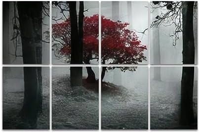 Art Acoustic Panels, red tree forest Acoustical Soundproof Wall Panel ...