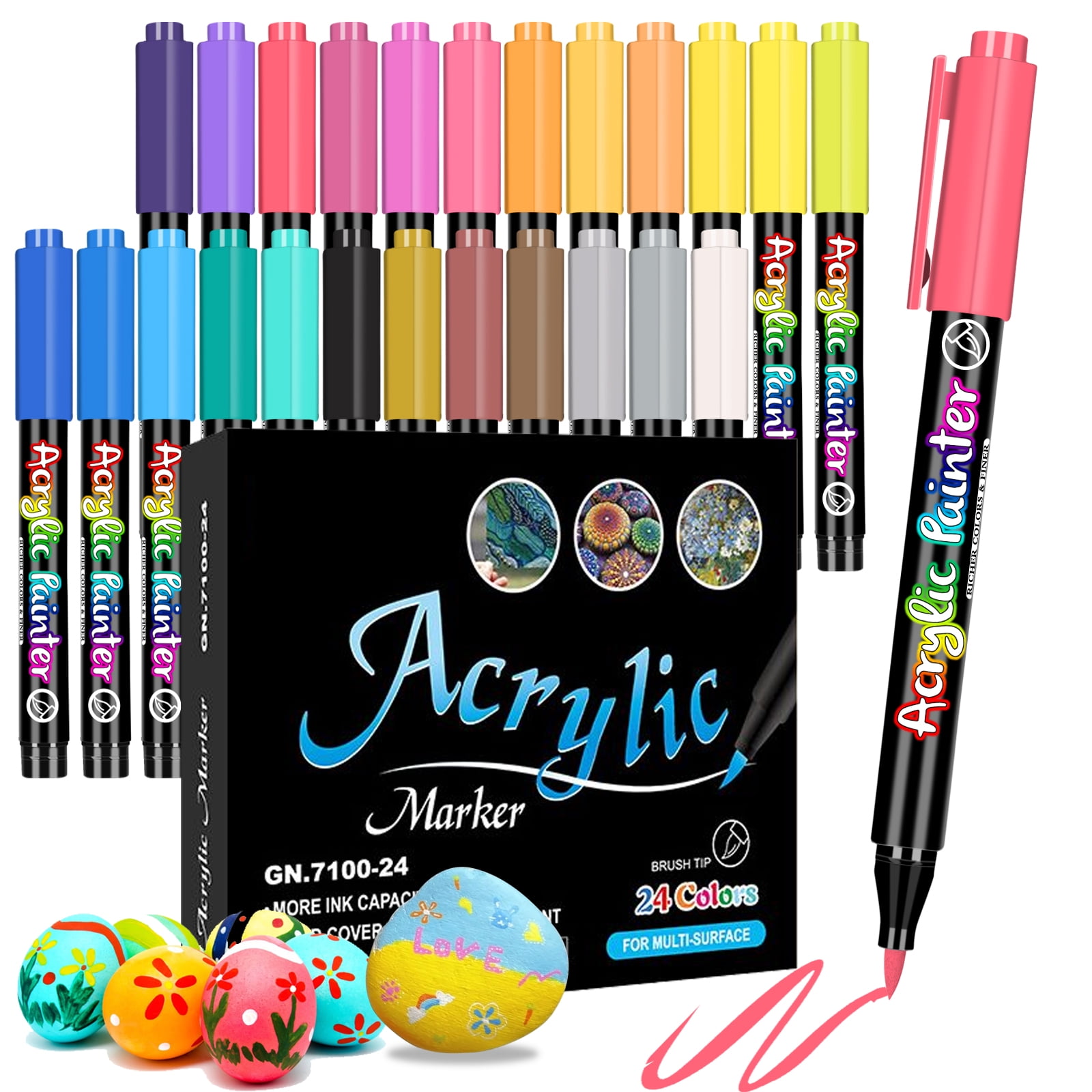 Art Acrylic Paint Pens (24 Colors), Great Gift Idea for Kids, Friend ...