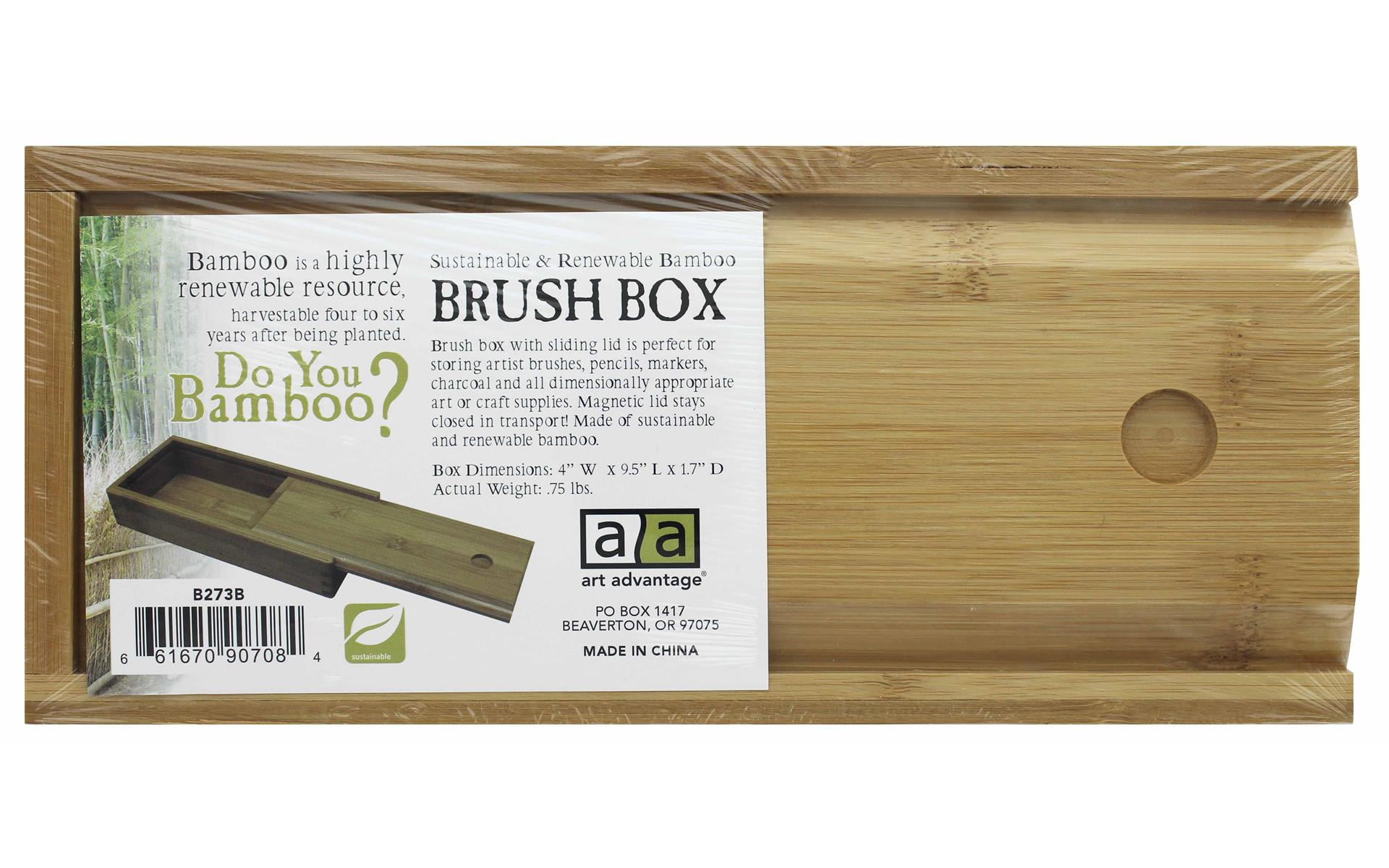 Art Advantage Brush Box Bamboo 9.88x1.88x4.38 - Walmart.com