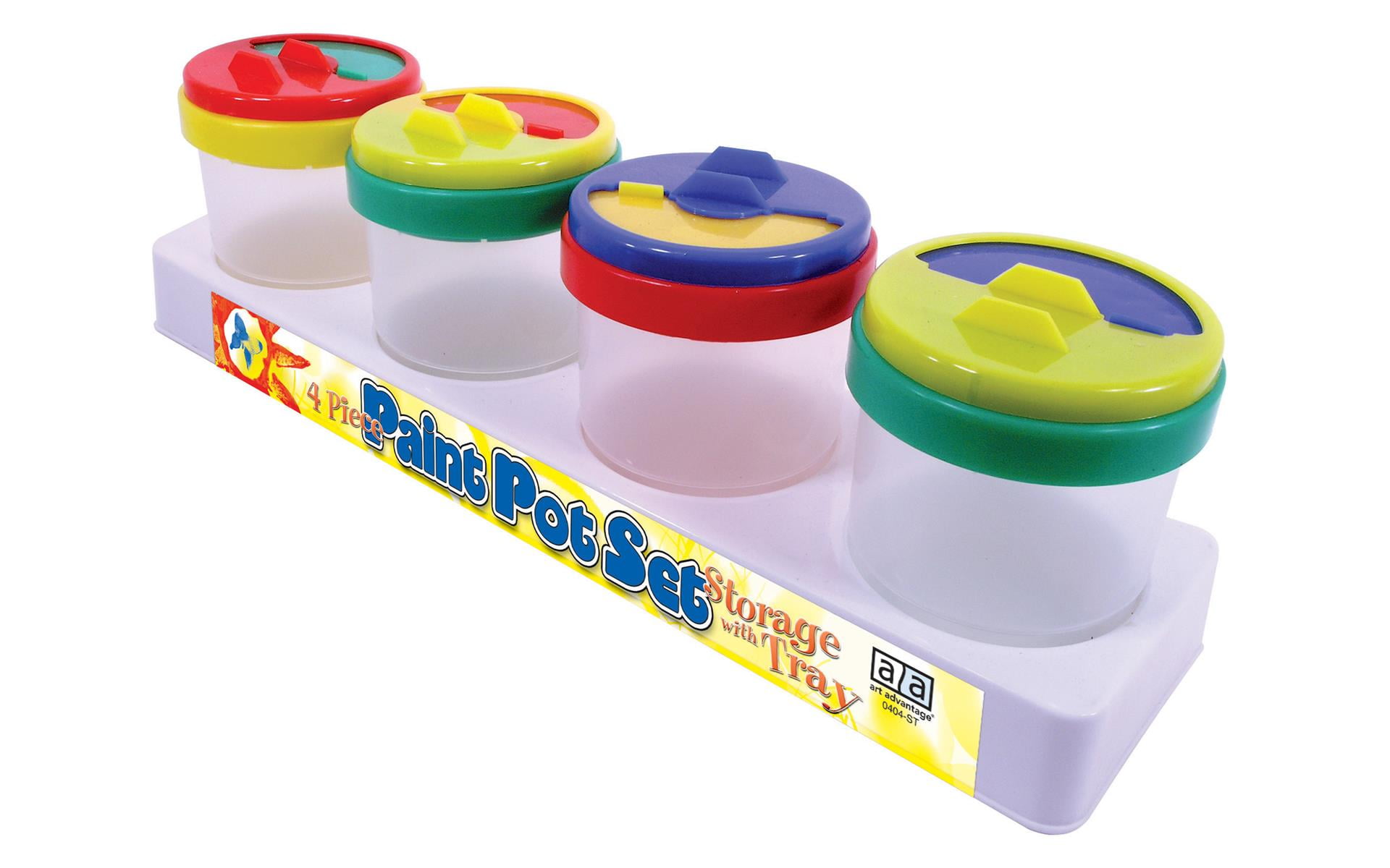 Art Advantage Paint Cup Set In Storage Tray 4pc - Walmart Business Supplies