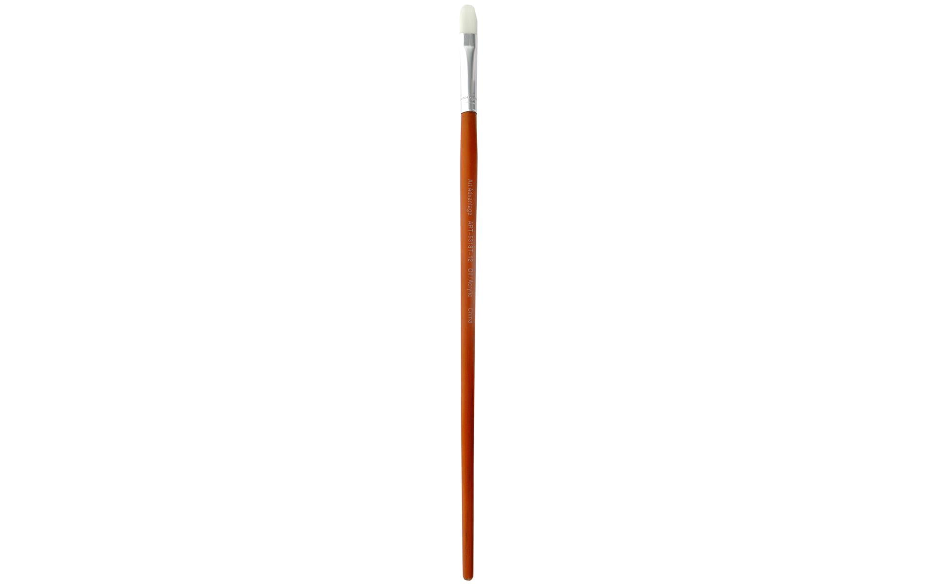 Art Advantage White Nylon Bristle Long Handle Filbert #12 Paint Brush ...