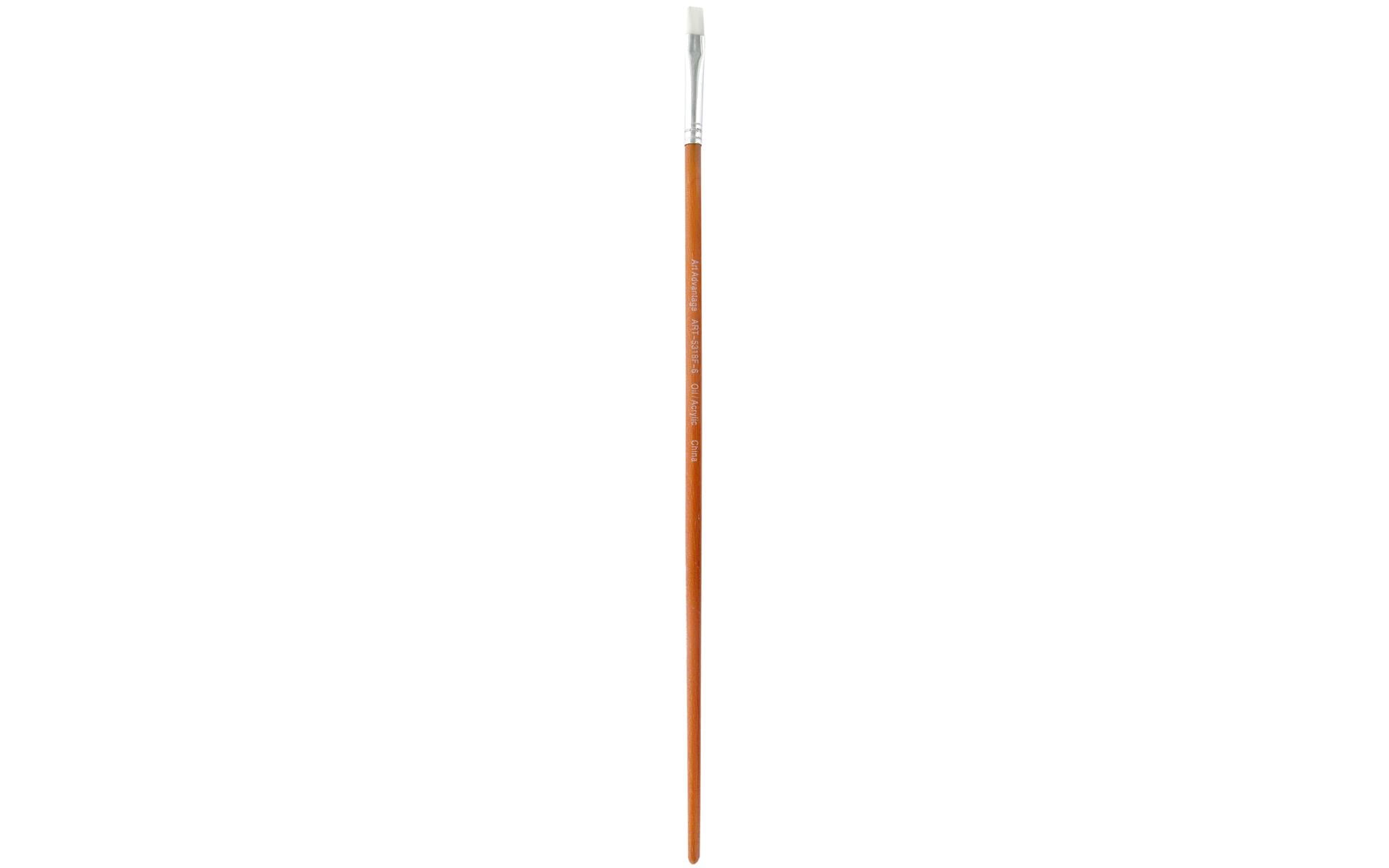 Art Advantage White Nylon Bristle Long Handle Flat #6 Paint Brush with ...