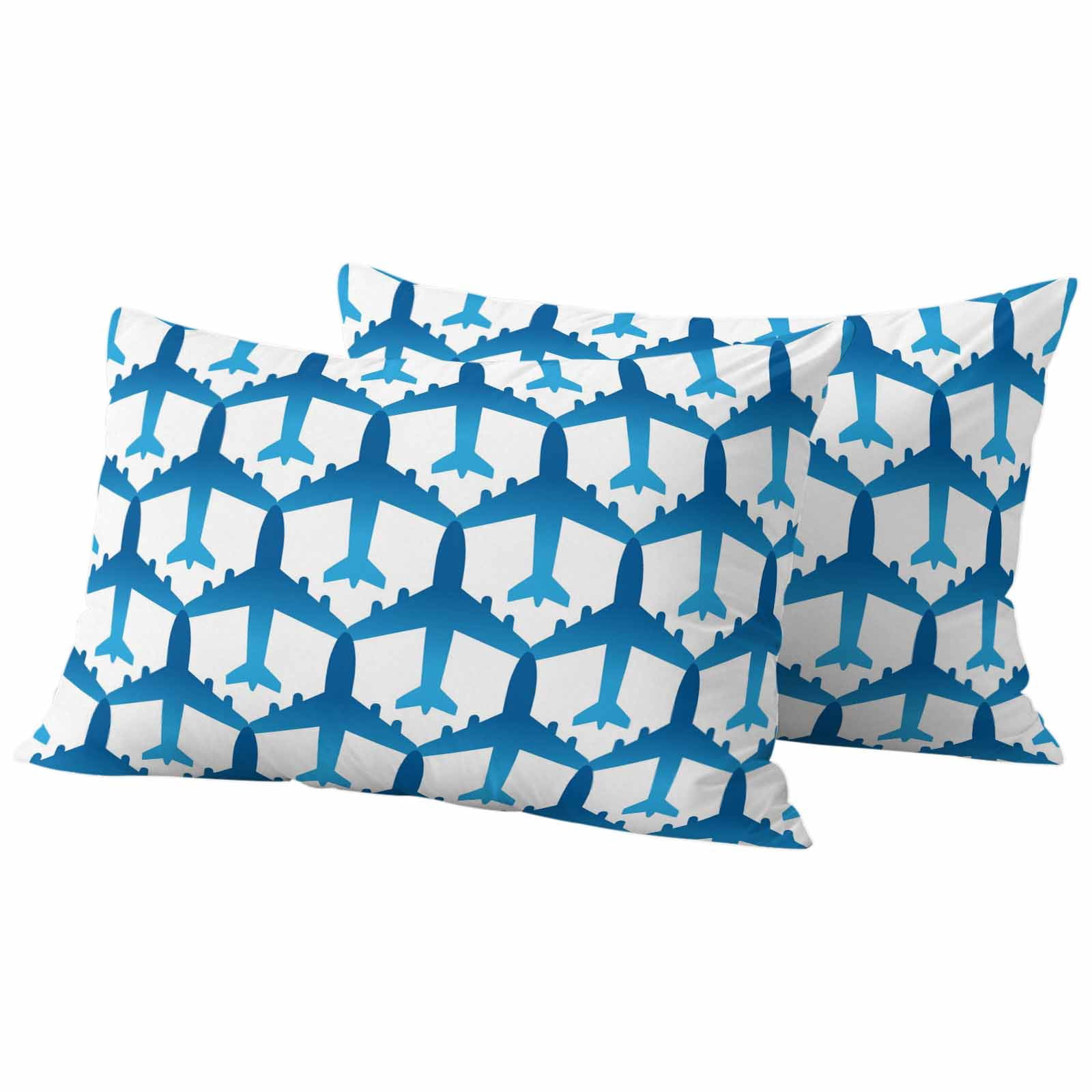 Art Aircraft Outdoor Pillow Covers Set of 2 Blue Gradient Cartoon ...