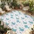 Art Aircraft Outdoor Rug, Blue Cartoon Airplane Gray Clouds Watercolor ...
