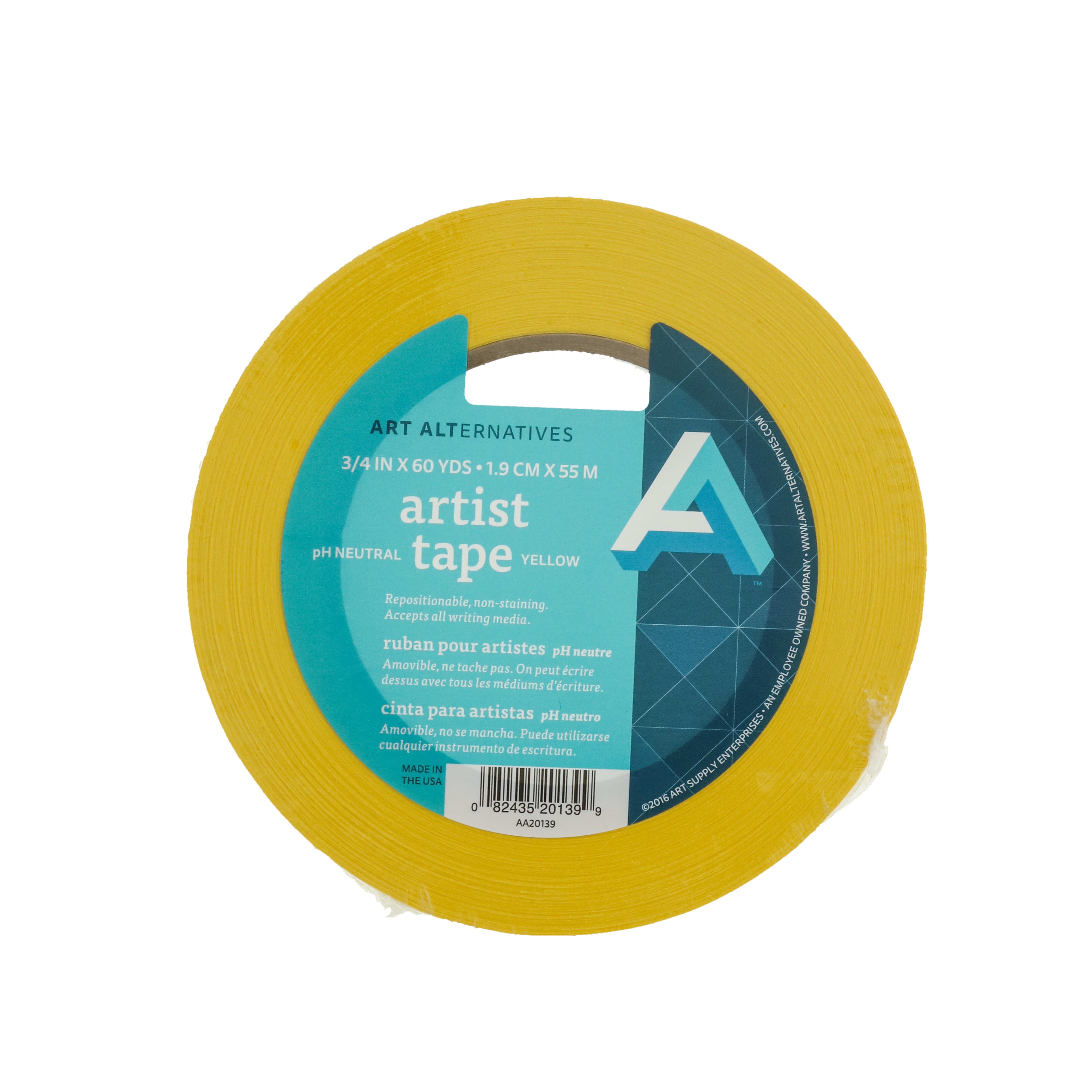 Art Alternatives Artist Tape, 3/4" x 60 yds, Yellow - Walmart.com