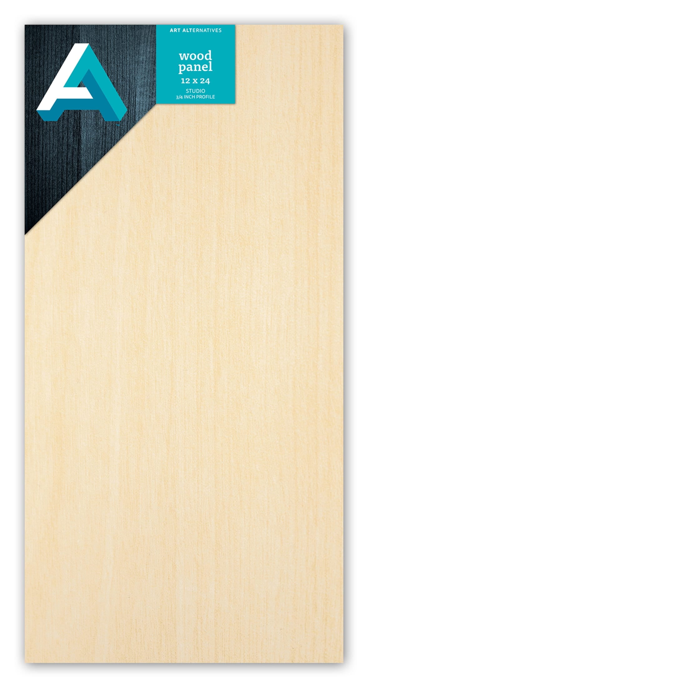 Art Alternatives Classic Wood Panel, Studio, .75 in Profile, 12 in x 24 ...