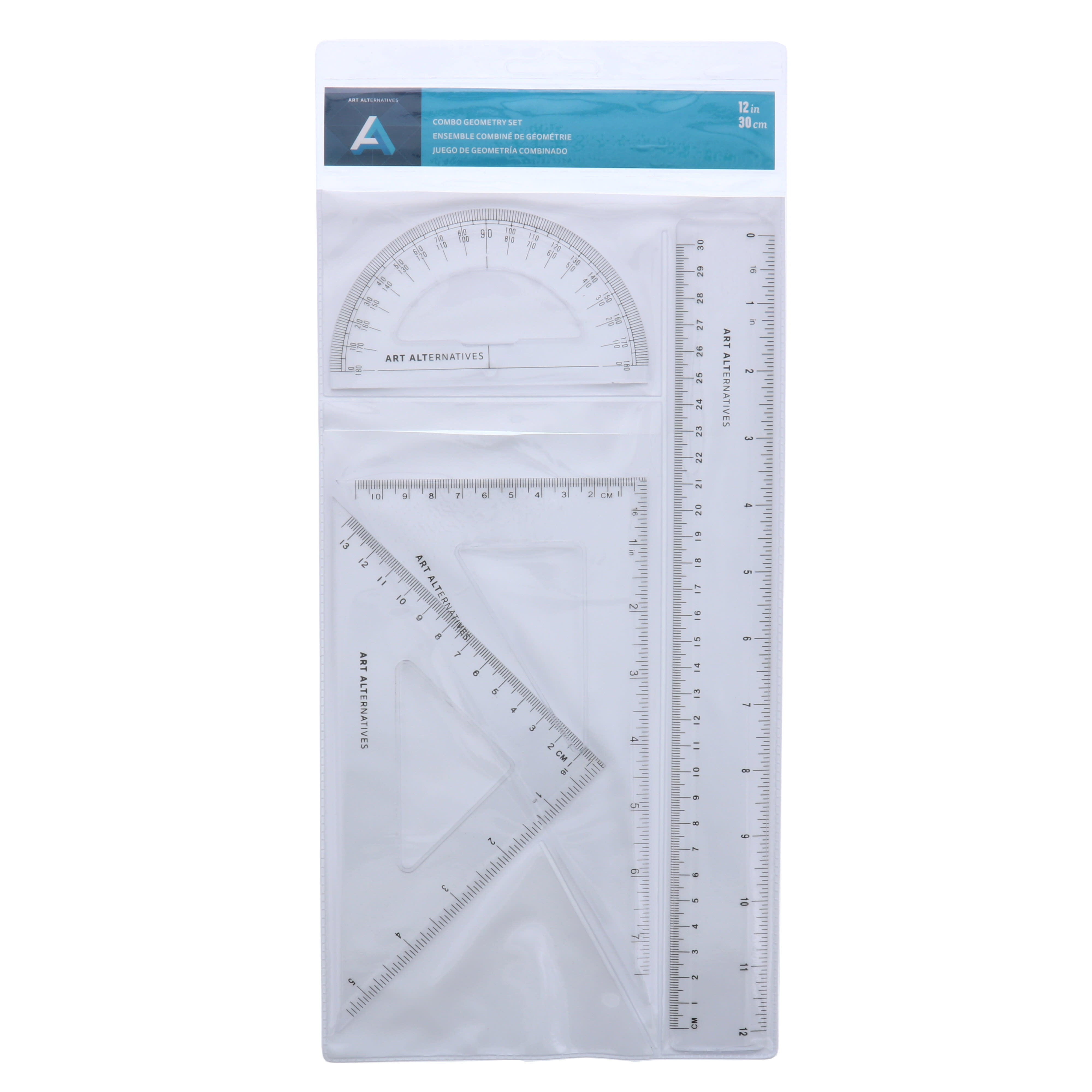 Art Alternatives Geometry Set, 12" Ruler, 4 pieces - Walmart.com