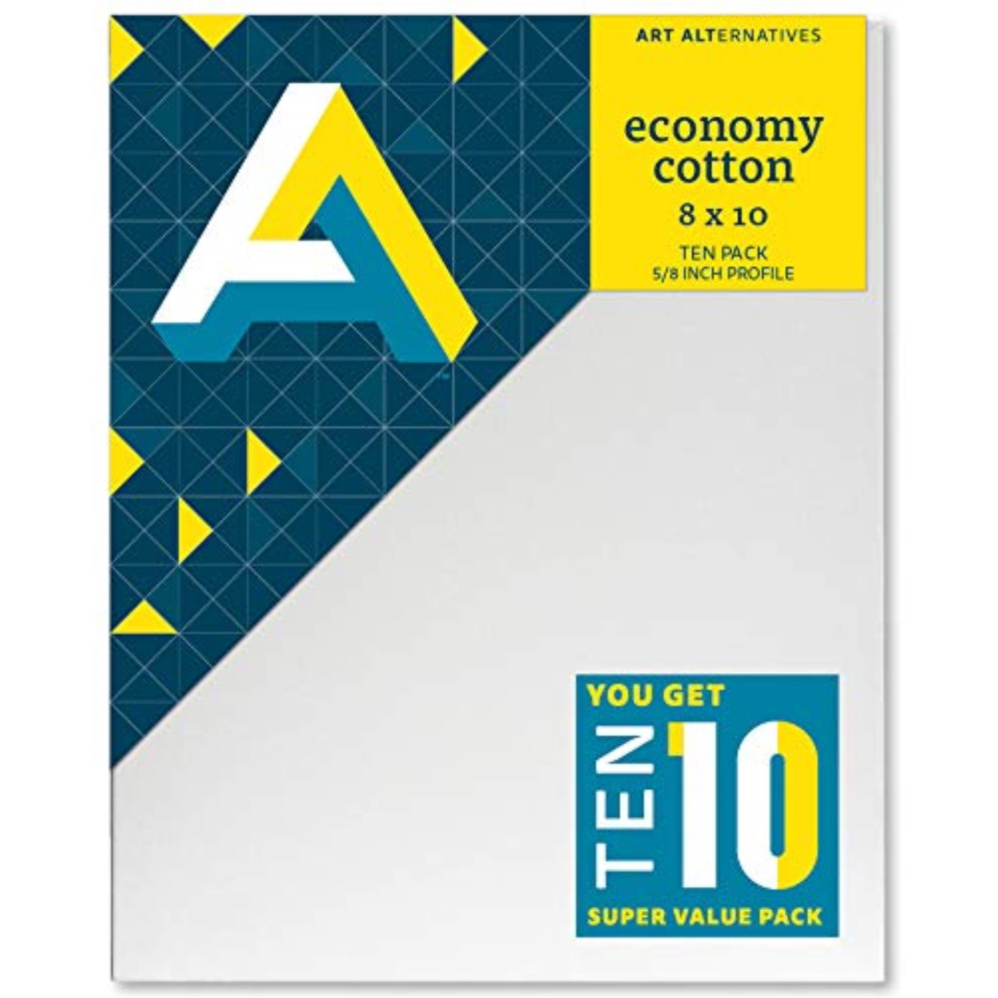 Art Alternatives Economy Cotton Stretched Canvas, 8" x 10", 10/Pkg ...