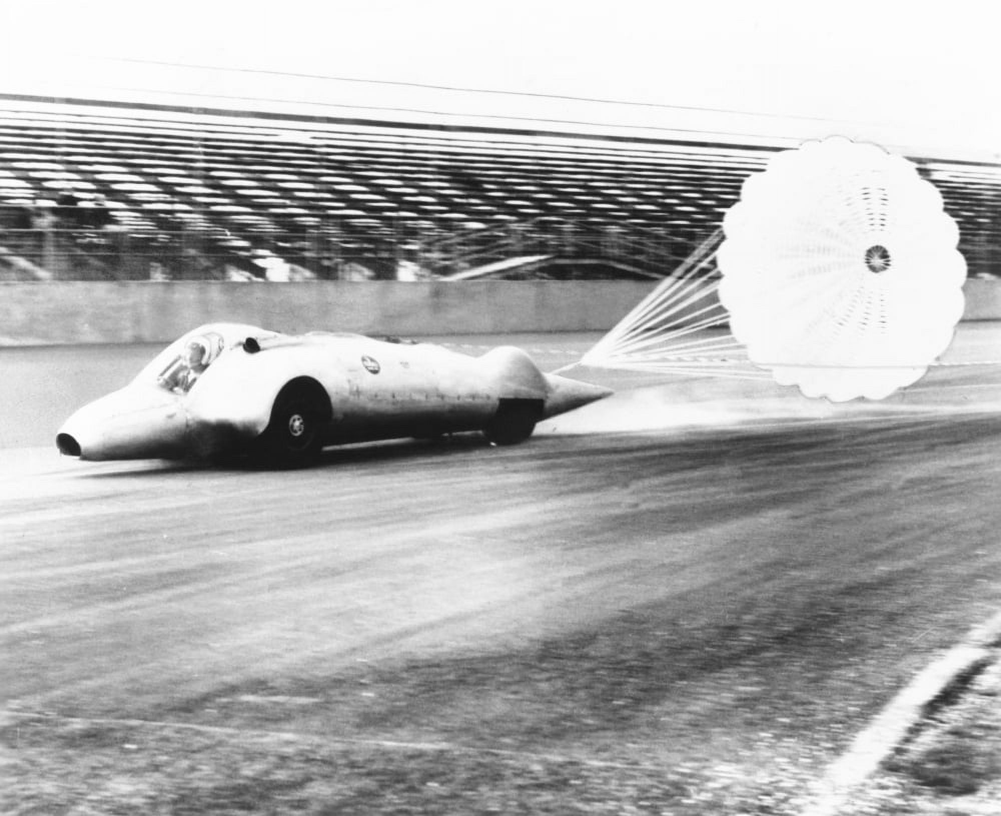 Art Arfons On The Thompson Raceway Dragstrip Opens Twin Parachutes To ...