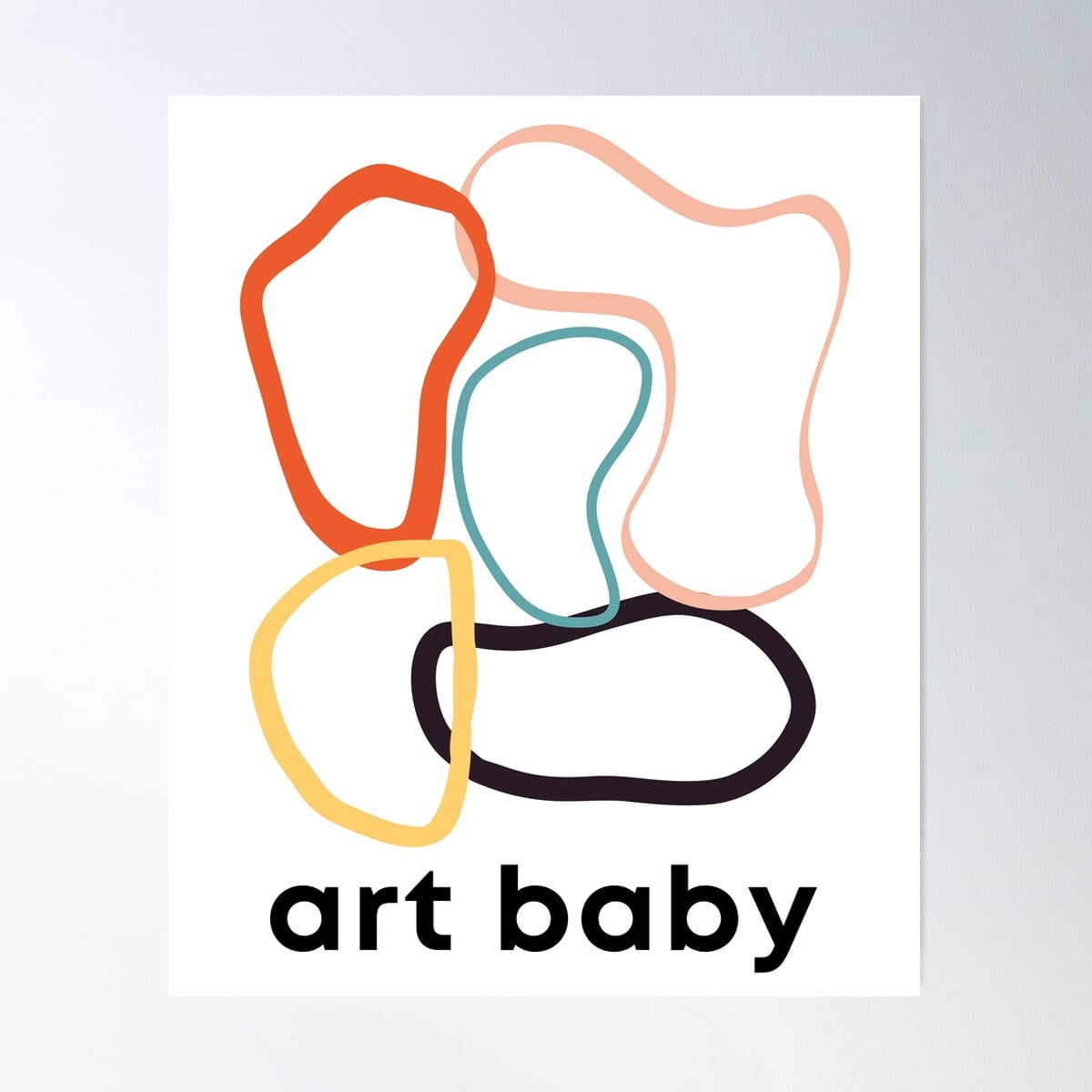 Art Baby Colorful Midcentury Modern Organic Abstract Forms Poster Wall ...