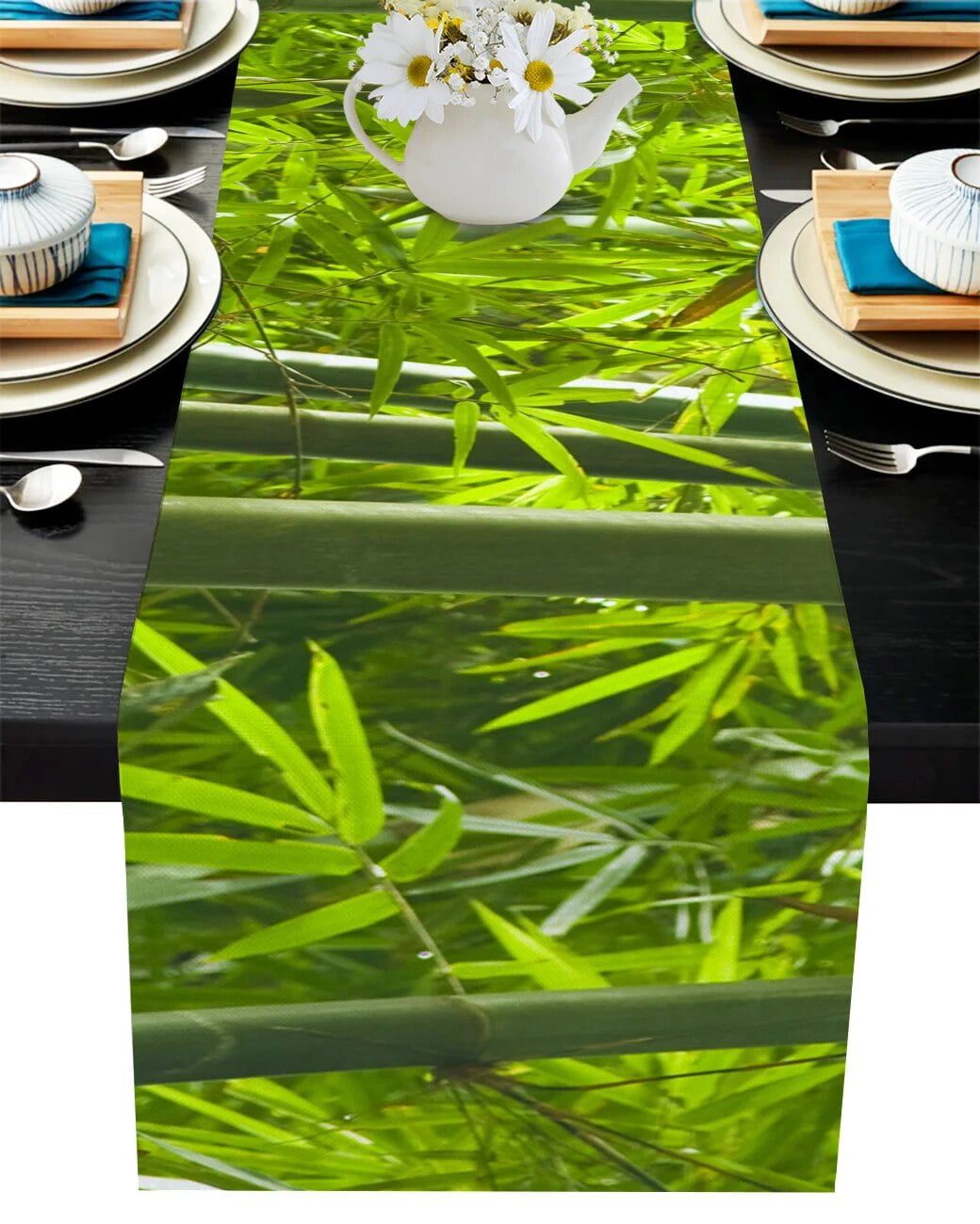 Art Bamboo Branch Pavilion Table Runner Kitchen Decor Tablecloth Hotel ...