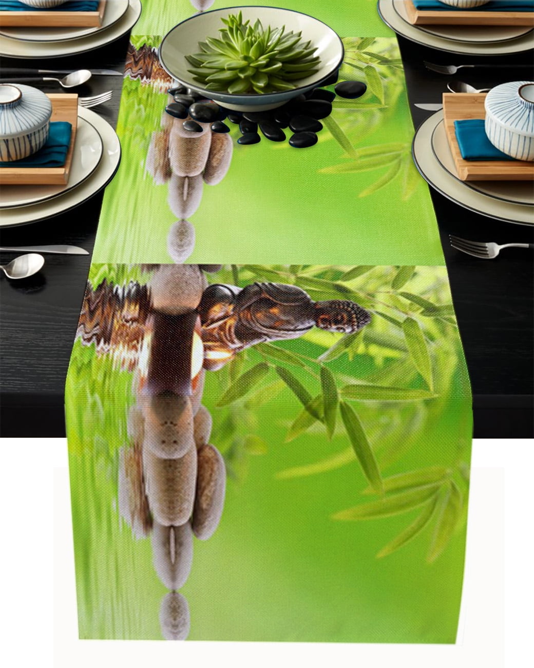 Art Bamboo Branch Pavilion Table Runner Kitchen r Tablecloth Placemat ...