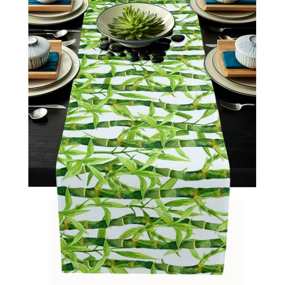 Art Bamboo Branch Pavilion Table Runner Kitchen r Tablecloth Placemat ...