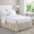 Art Bed Skirt Queen Size 18 Inch Drop, Geometric White Morocco Printed ...