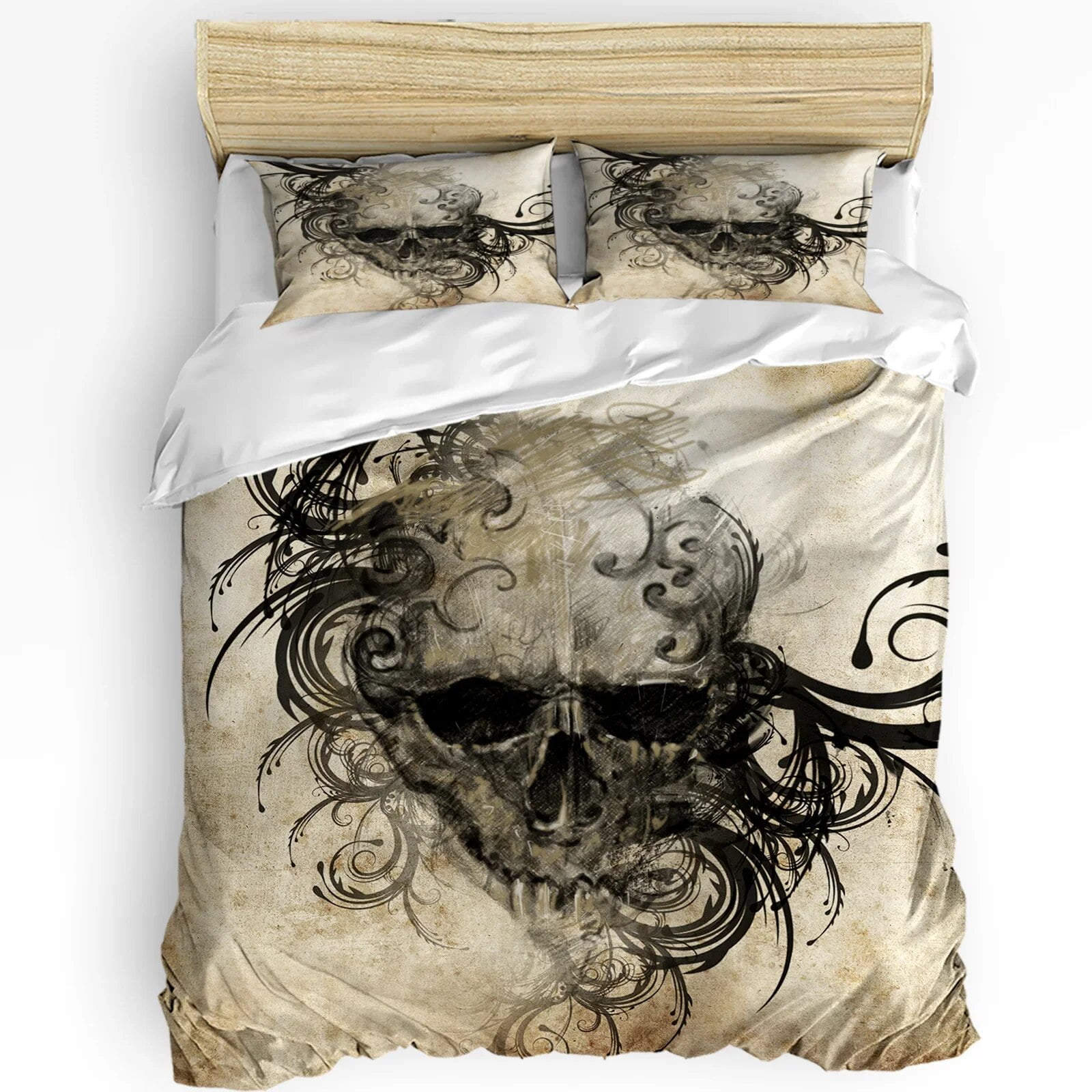 Art Bedding Set Comforter Duvet Cover Pillow Shams Hand Drawn Cherry ...