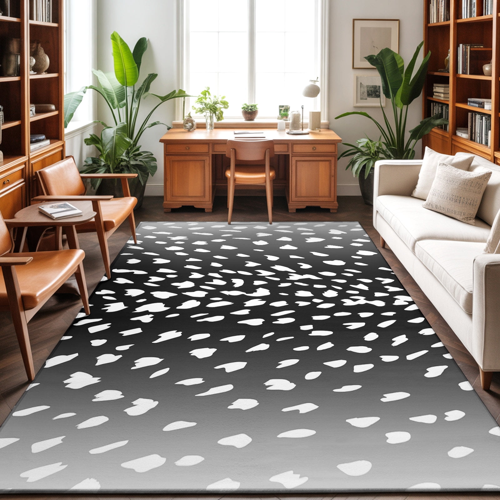 Art Black 4'x6' Rug for Dining Table for 4 People Under Table, Vintage ...