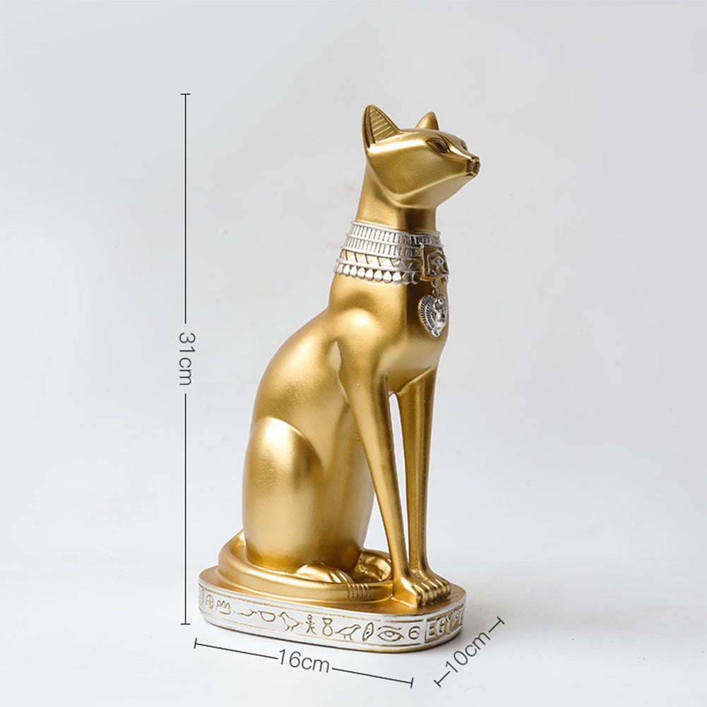 Art Black Cat Garden Statue Cat Figurine Creative Egyptian Bastet ...