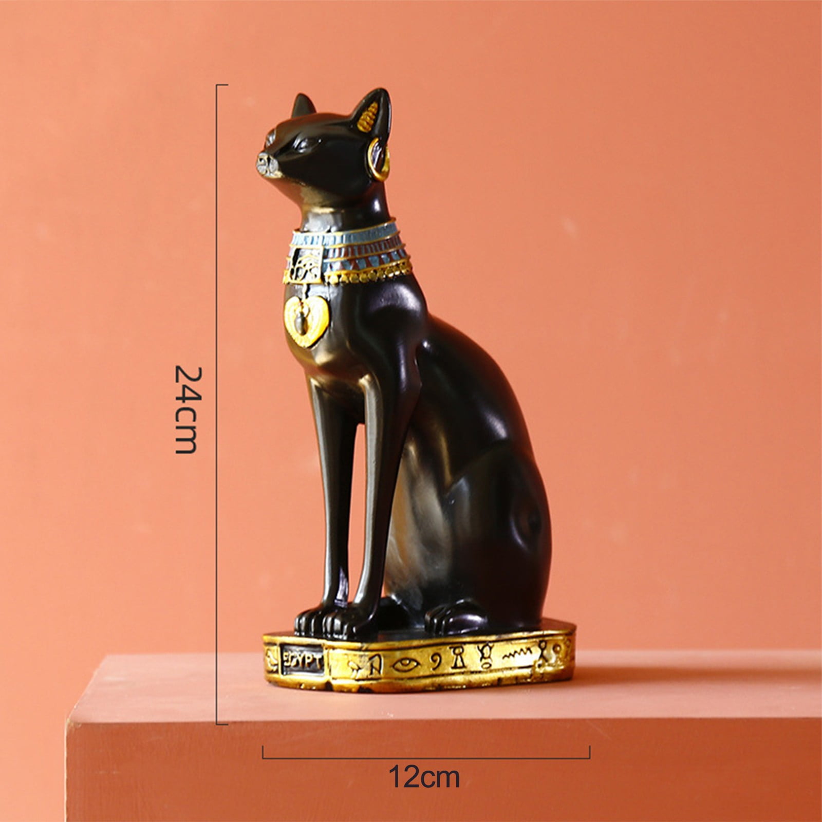 Art Black Cat Garden Statue Cat Figurine Creative Egyptian Bastet ...