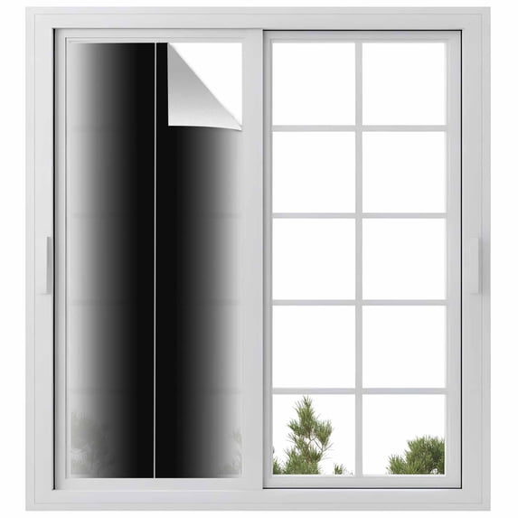 Art Black Window Privacy Film, Deep Black Gray Ombre Vintage Farmhouse ...