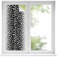 Art Black Window Privacy Film, Vintage White Polka Dots Black Gray ...