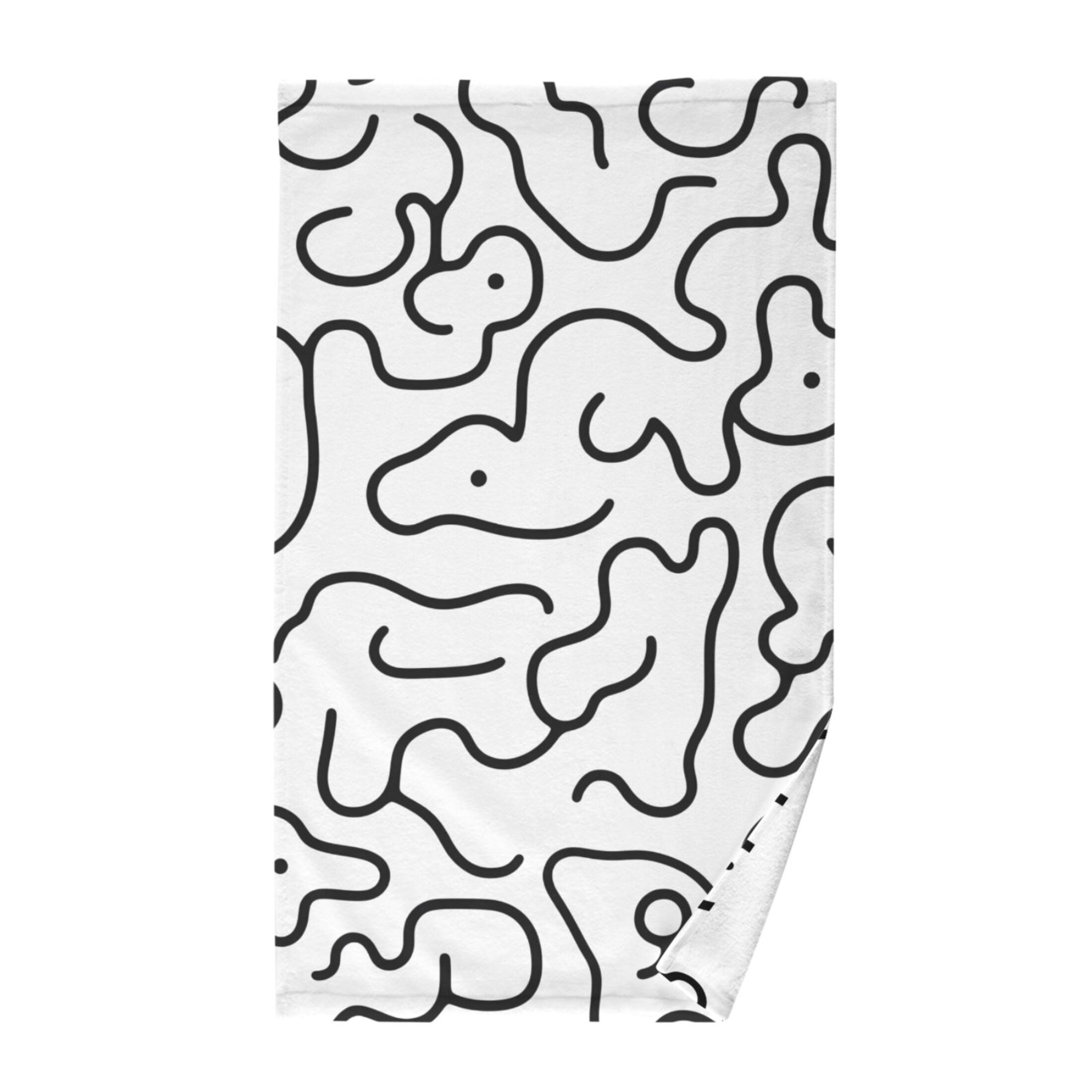 Art Black and White Pattern Bath Towel 100% Cotton Soft Thick High ...