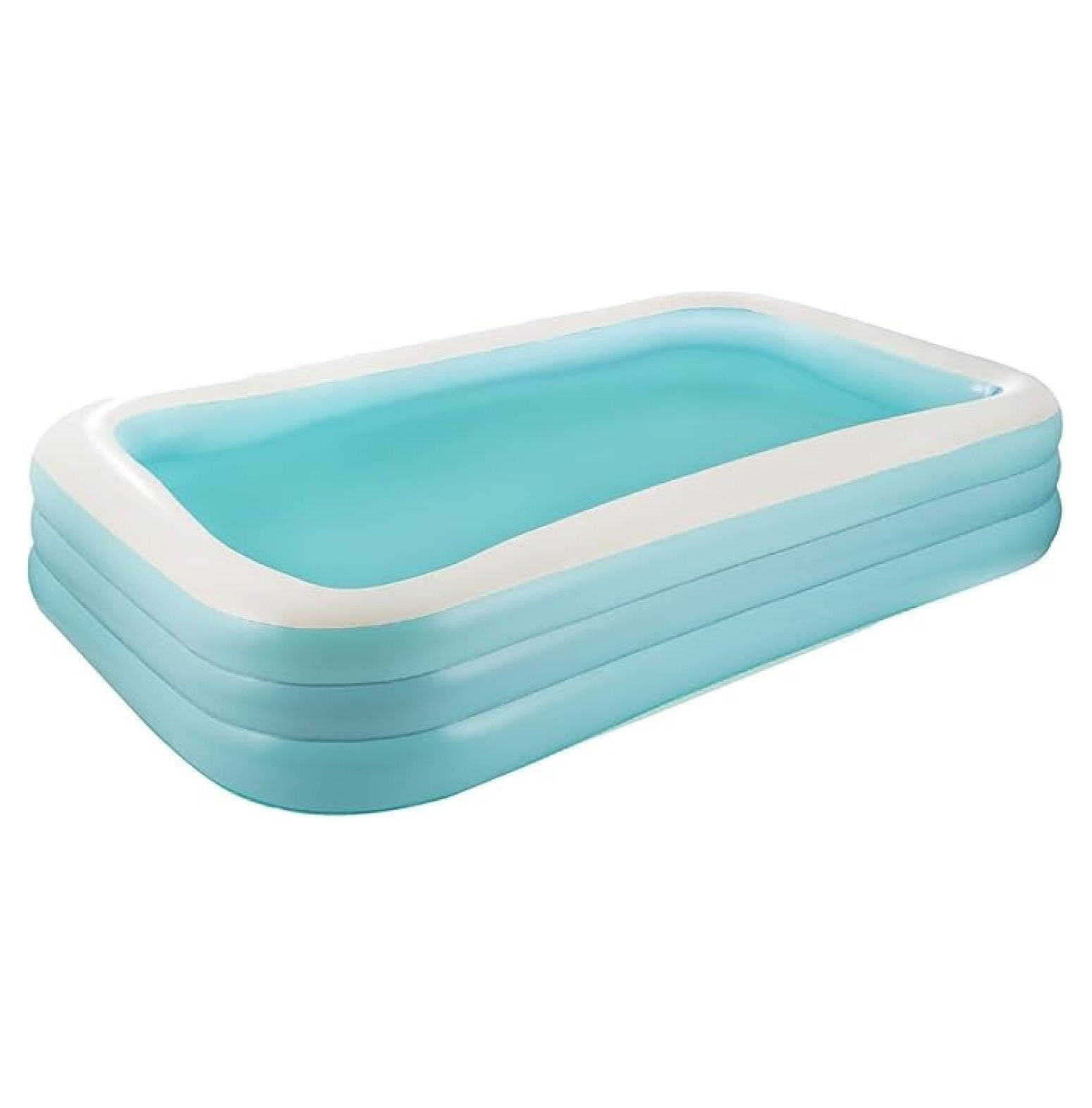 Art Blue Inflatable Pool 10ft – Large Rectangular Family Pool with Cup ...