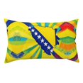 Art Bosnian Map Flag Pillowcase With Zipper Closure Polyester Satin ...