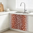Art Brick Red Cabinet Curtains for Kitchen 28"Wx35"L, Vintage White ...