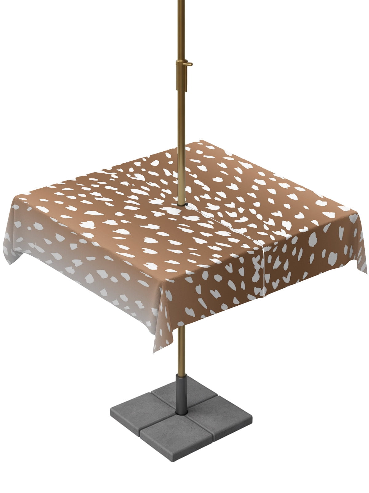 Art Brown Square Outdoor Tablecloth with Umbrella Hole Vintage White ...