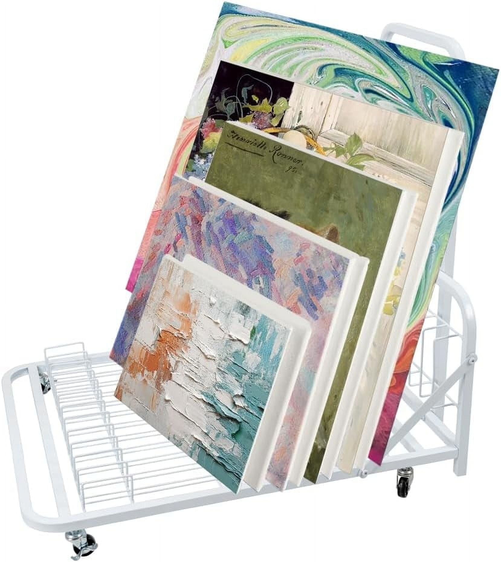 Art Canvas Storage Rack with Caster Wheels, Art Drying Rack Artwork ...
