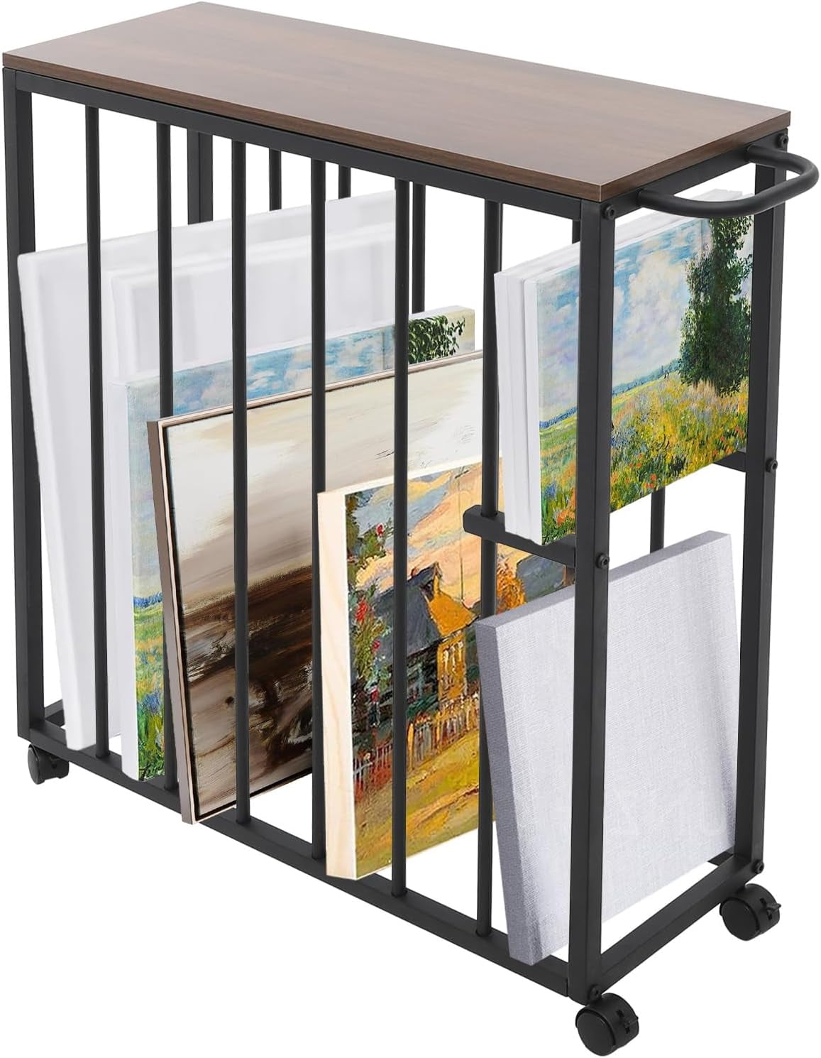 Art Canvas Storage Rack, Drying Painting Canvas Rack with 4 Wheels ...