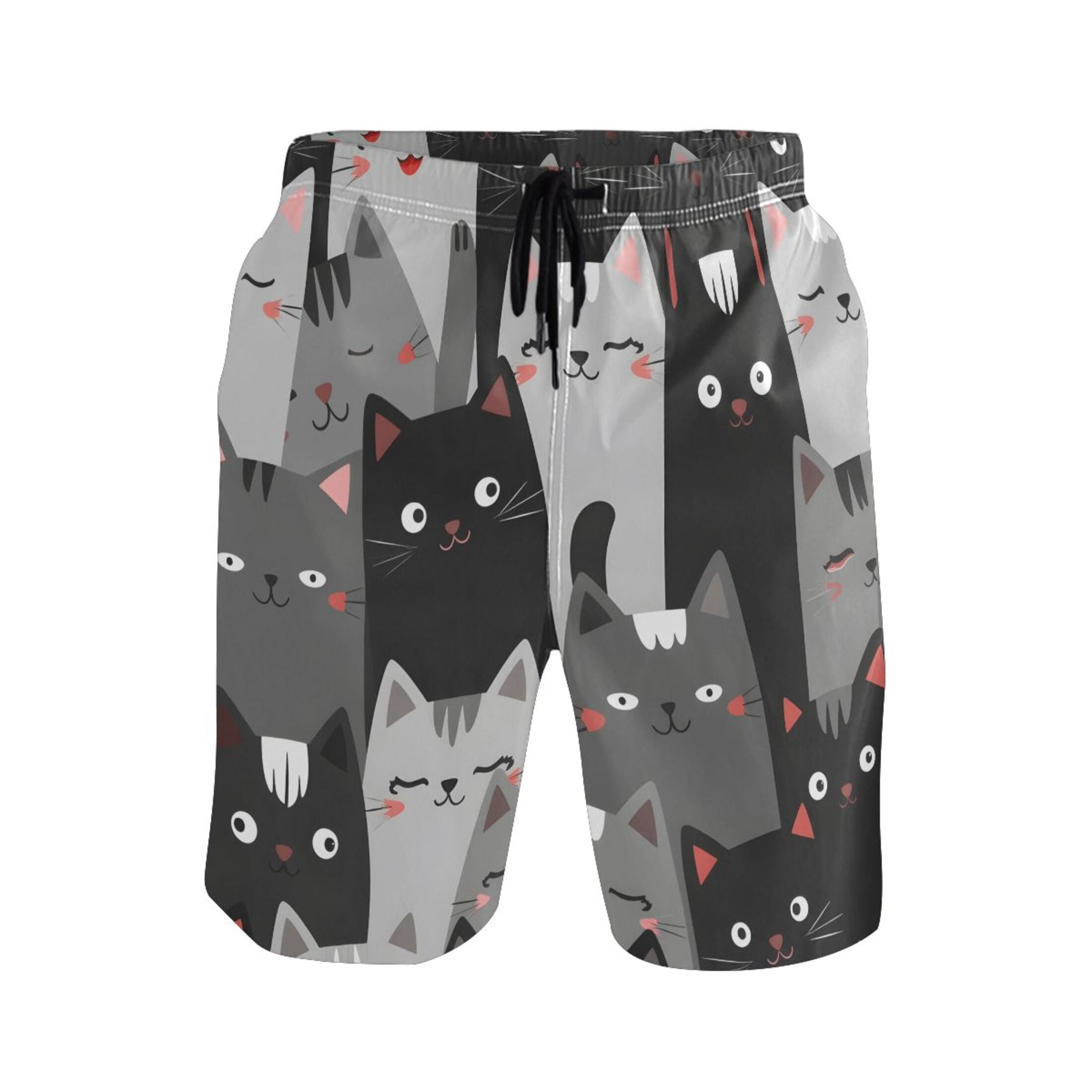 Art Cats Pattern Mens Swim Trunks Quick Dry Board Shorts Breathable Fit ...