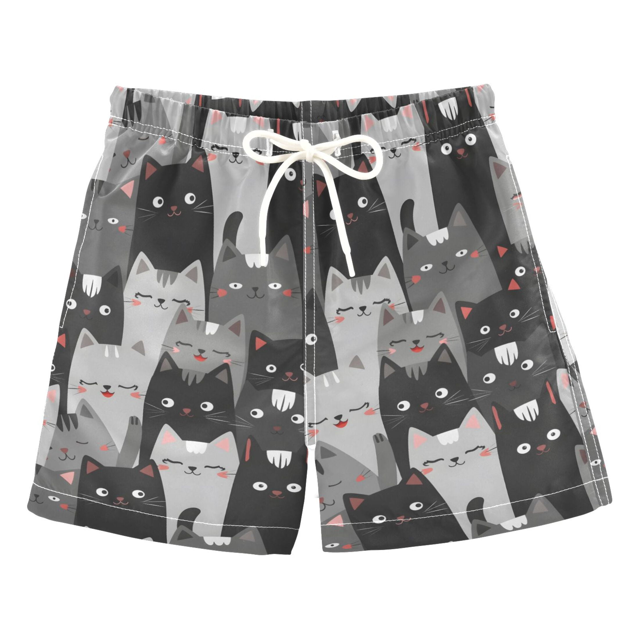 Art Cats Pattern Swim Trunks Quick Dry Beach Pool Board Shorts ...