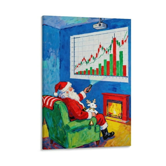 Art Christmas Santa Claus Funny Wall Art Poster Scroll Canvas Painting ...
