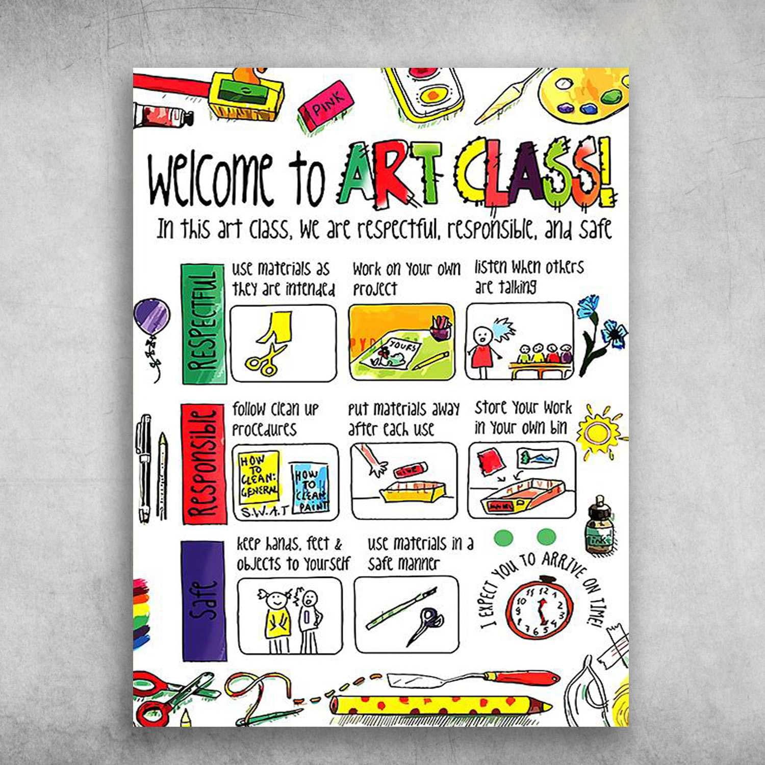 Art Class, Classroom Poster - Welcome To Art Class, In This Class, We ...