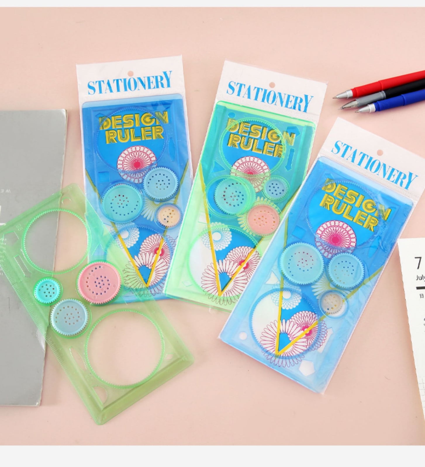 Art Clear Gear Geometric Ruler 8 Pcs Circle Template For Drawing ...