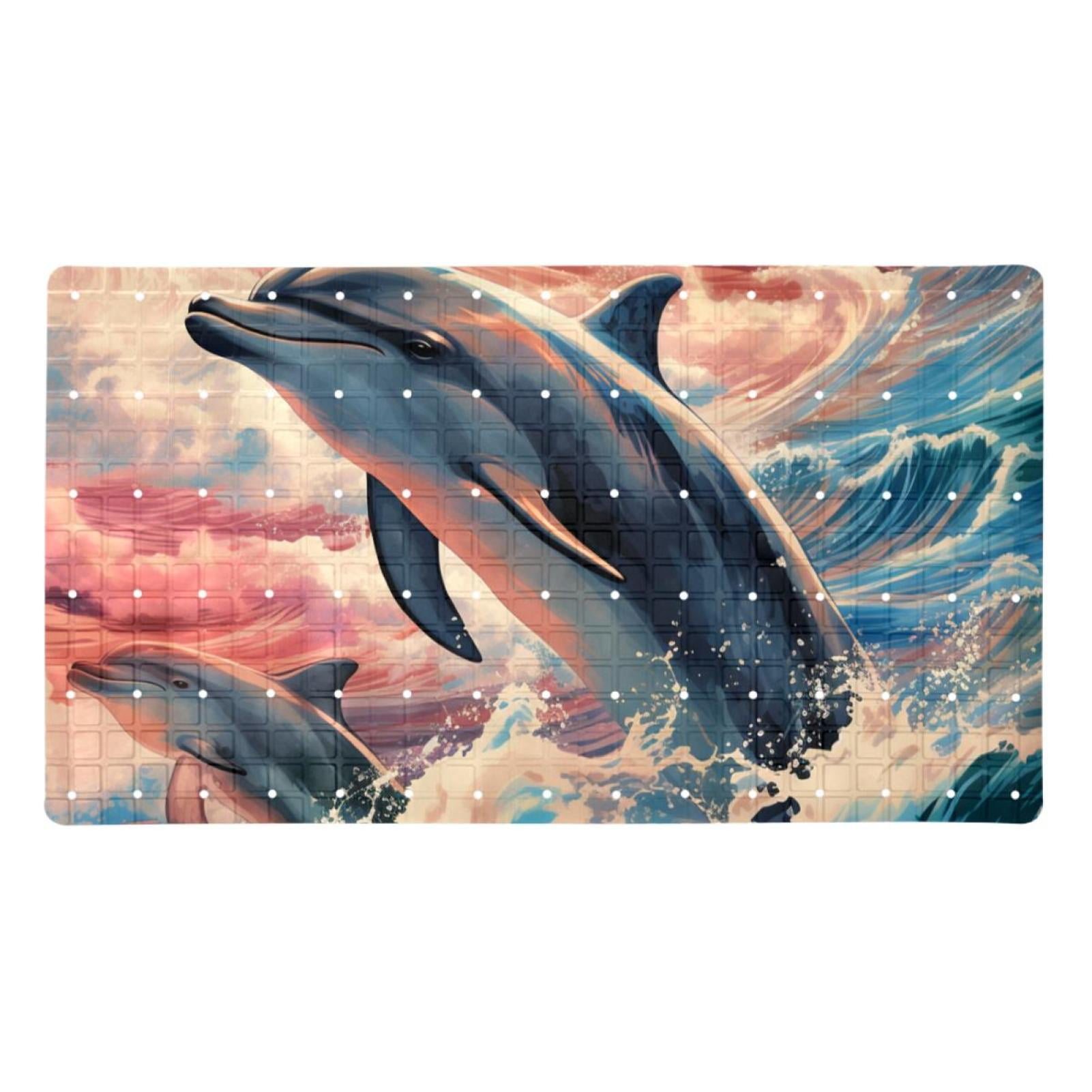 Art Colorful Ocean Whale Premium Non-Slip Bath Mat, Quick Drying, Extra ...