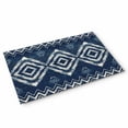 Art Country Door Mat Retro Navy Blue Geometric Chevron Diamond Pattern ...