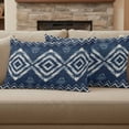 Art Country Pillow Covers Set of 2, Retro Navy Blue Geometric Chevron ...