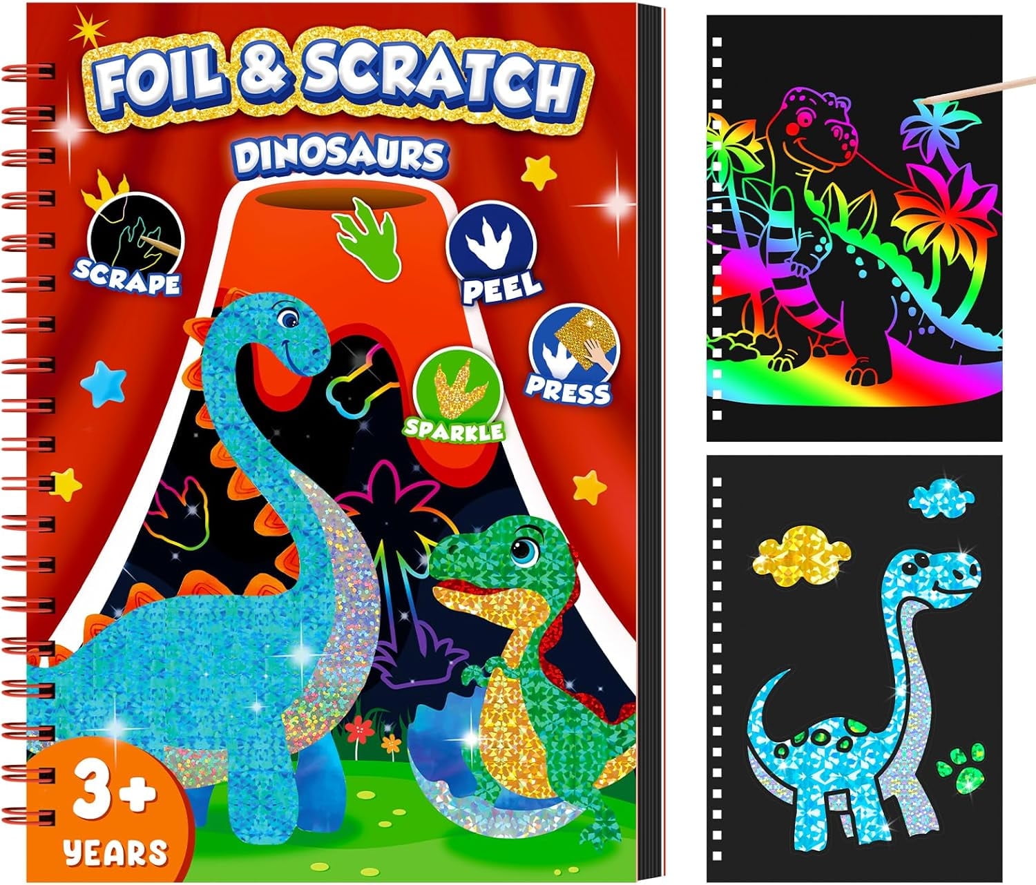 Art & Craft Activity for Kids - Foil Fun Dinosaurs & Scratch Art Book 2 ...