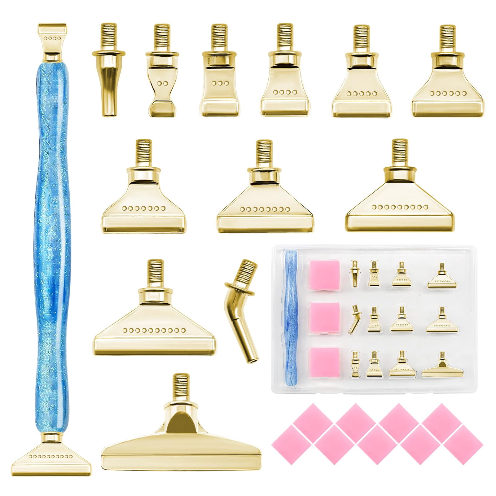 Art & Craft Painting Tool Kit Blue+12Golden with Replaceable Metal Tips ...