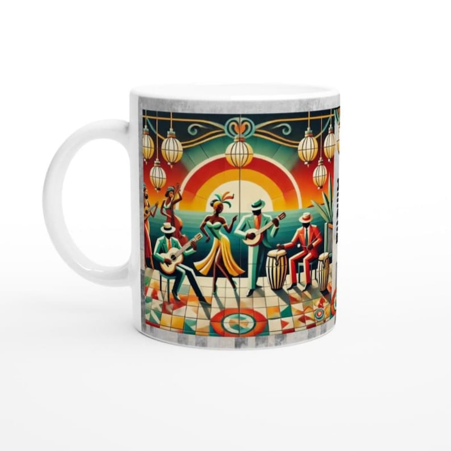 Art D Latin Music Mug - Pernalized Ceramic Coffee Cup - Vibrant & Fest ...