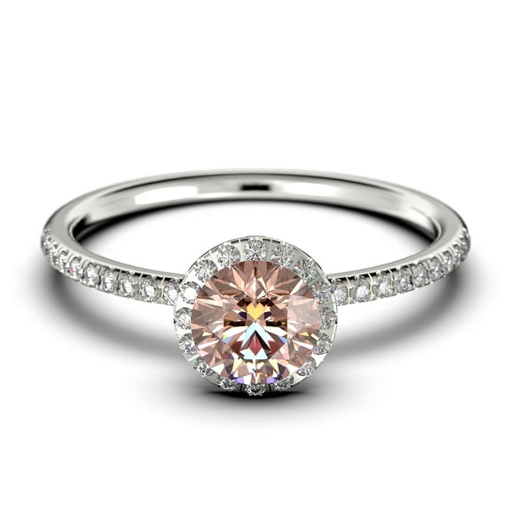 Beautiful Art Deco 1.75 Carat Round Cut Morganite And Diamond ...