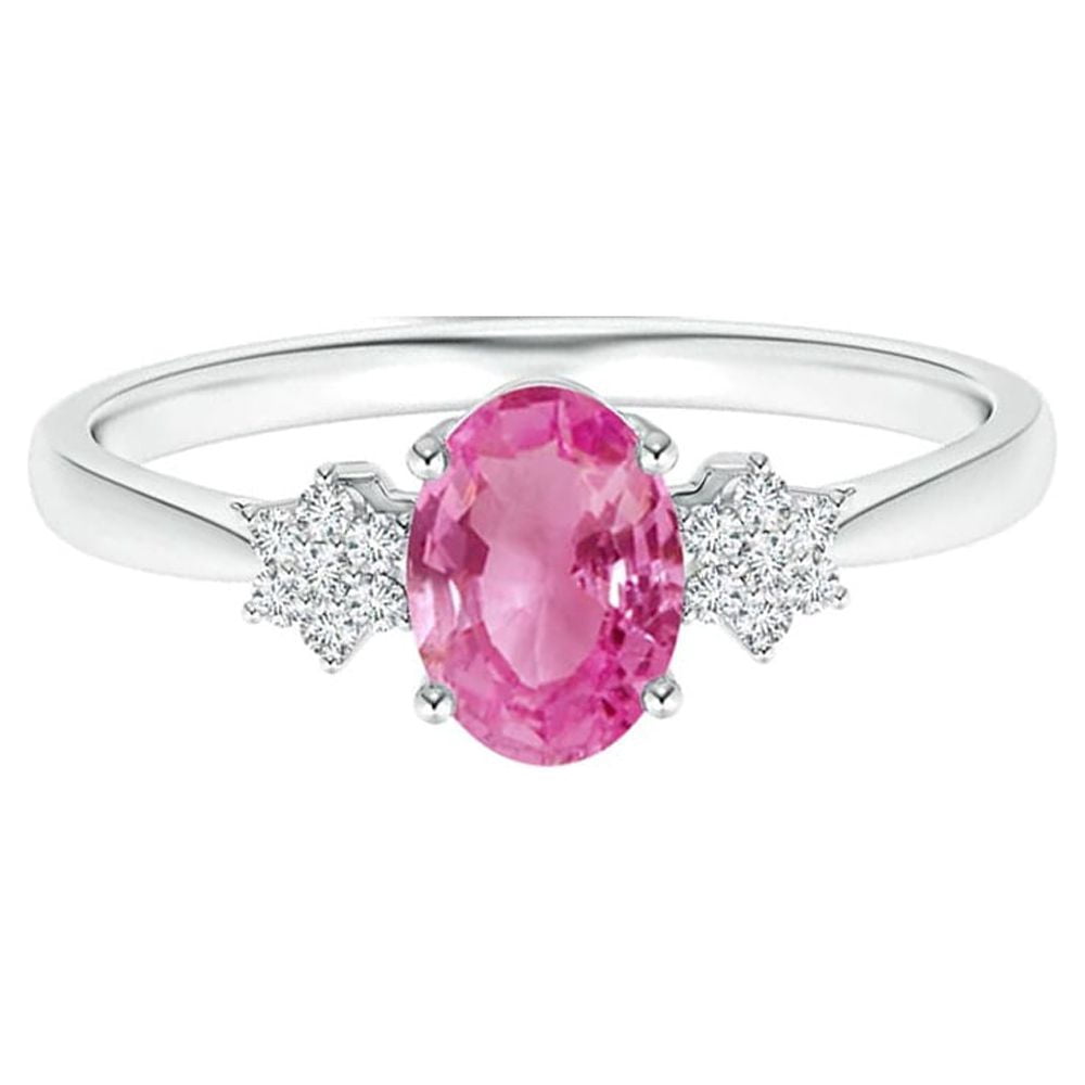 Art Deco 1 Ctw Oval Pink Tourmaline 925 Sterling Silver Women Promise ...
